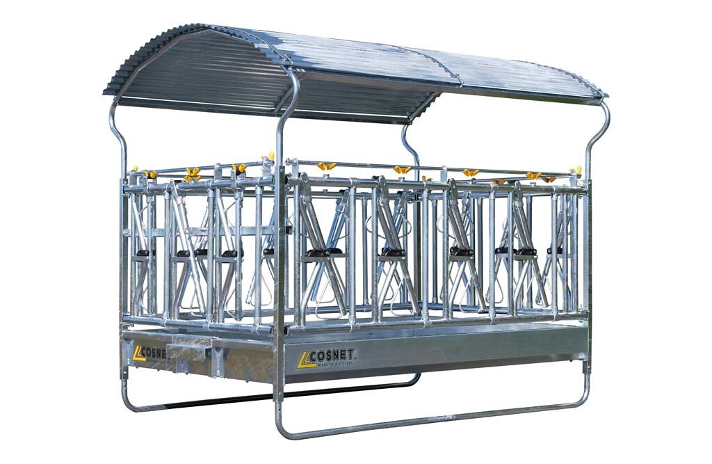 COSNET Viereckraufe mit Sicherheitsfressgitter 2x3m